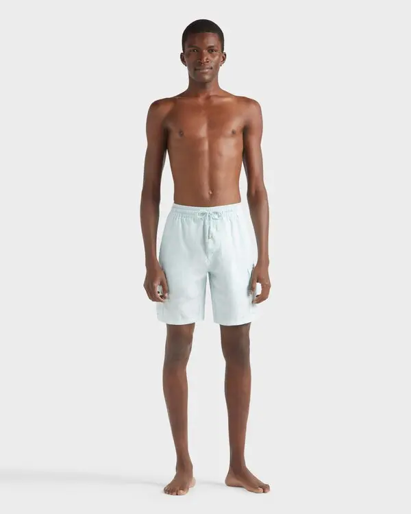 Vilebrequin Linen Cargo Bermuda Shorts - Blue