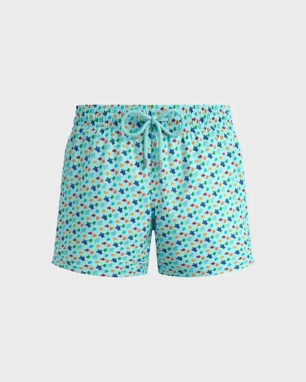 Vilebrequin Stretch Short Swim Trunks Micro Ronde Des Tortues Rainbow Mdb Moorise - Blue