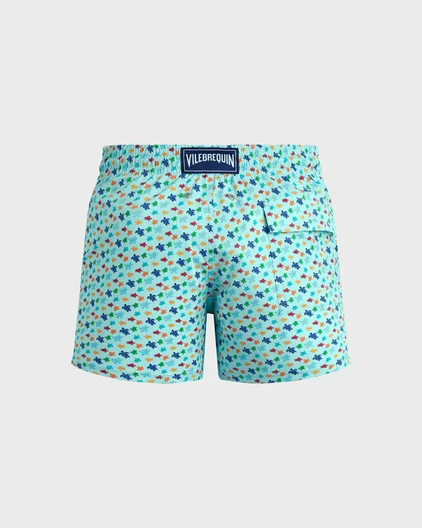 Vilebrequin Stretch Short Swim Trunks Micro Ronde Des Tortues Rainbow Mdb Moorise - Blue