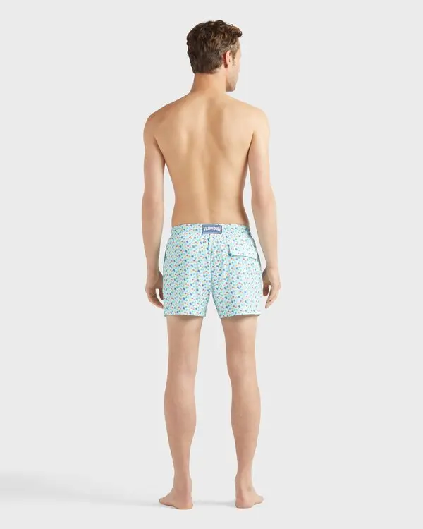 Vilebrequin Stretch Short Swim Trunks Micro Ronde Des Tortues Rainbow Mdb Moorise - Blue