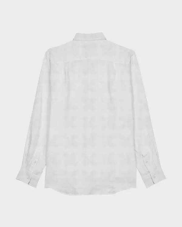 Vilebrequin Linen And Cotton Shirt Turtle Monogram Shirt Caroubis - White