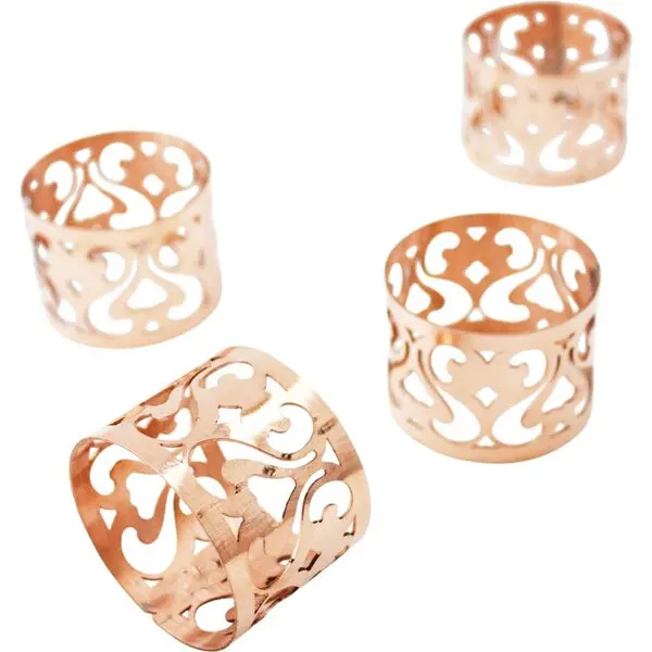 COPPERMILL KITCHEN Set Of 4 Vintage Inspired Napkin Rings - Copper