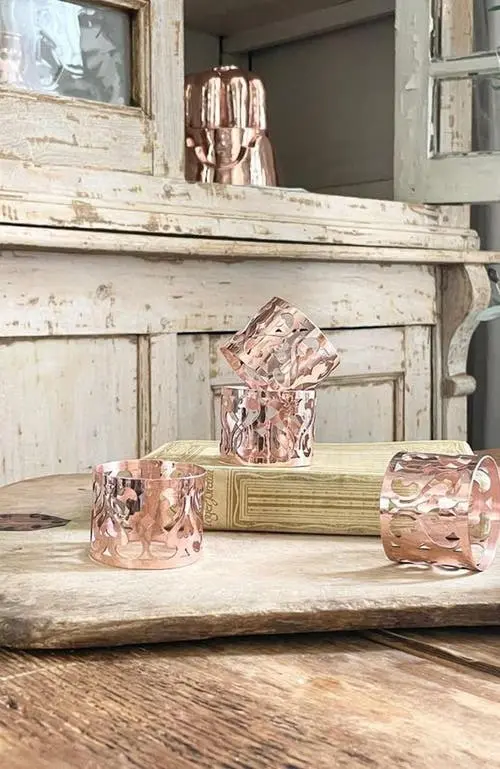 COPPERMILL KITCHEN Set Of 4 Vintage Inspired Napkin Rings