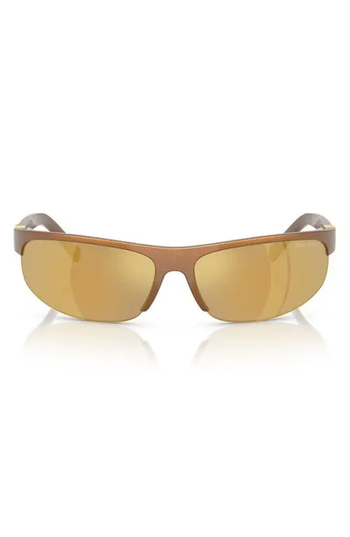 Miu Miu 70mm Oversized Oval Sunglasses - Brown Mirror