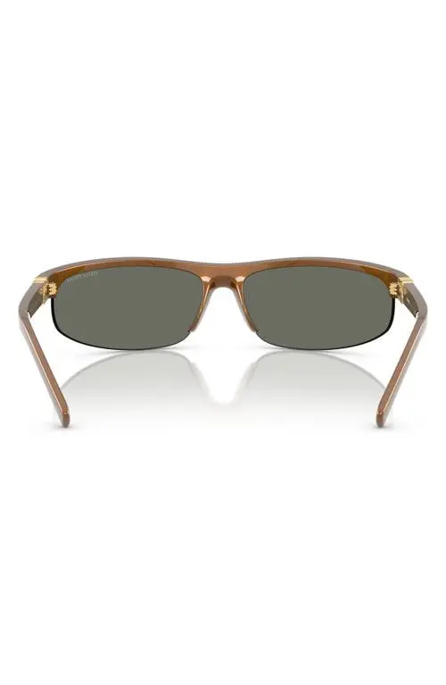 Miu Miu 70mm Oversized Oval Sunglasses - Brown Mirror