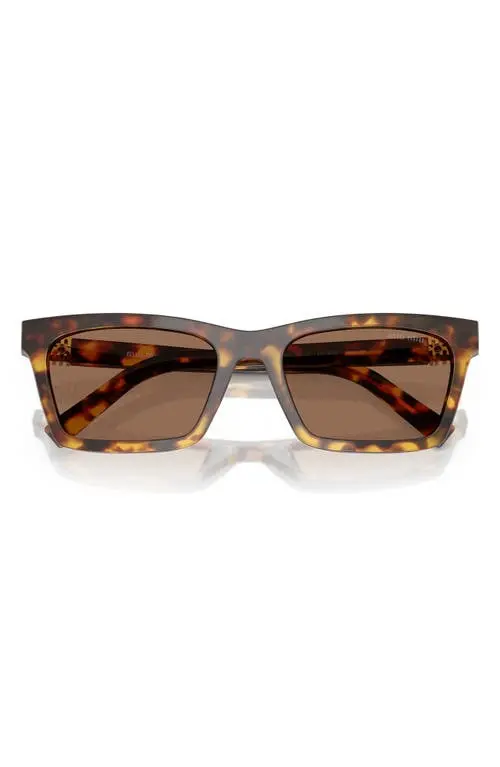 Miu Miu 55mm Rectangular Sunglasses - Honey Havana/dark Brown