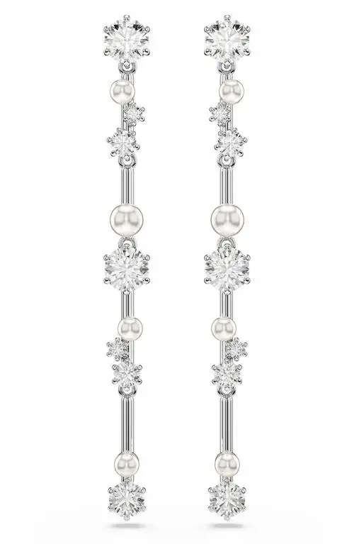 SWAROVSKI Constella Bar Drop Earrings - White/ Silver