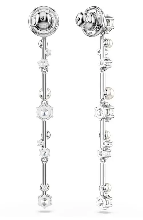 SWAROVSKI Constella Bar Drop Earrings - White/ Silver
