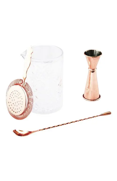 COPPERMILL KITCHEN Vintage Inspired Glass Barware Set - Copper