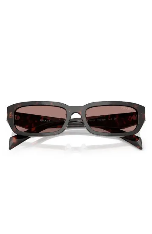 Prada 55mm Rectangular Sunglasses - Lite Brown