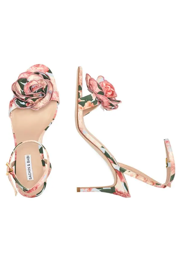 Sachin & Babi Chelsea With Rose Open Toe - Peach Peonies