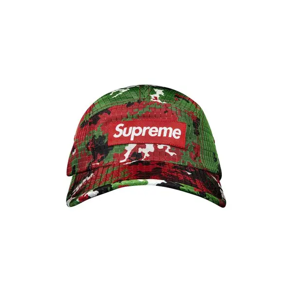 Supreme Camo Ripstop Camp Cap - Red