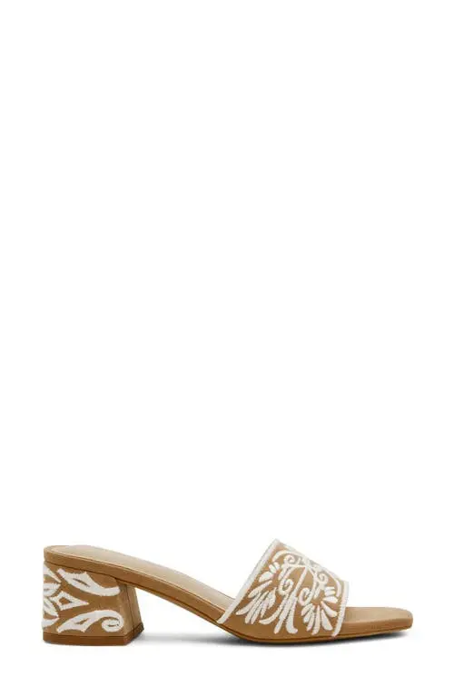 Anne Klein Block Heel Sandal - Sand Suede