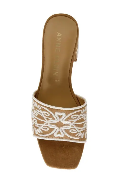Anne Klein Block Heel Sandal - Sand Suede