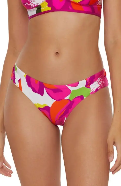 Trina Turk Bloom Side Tab Hipster Bikini Bottoms - Pink Multi