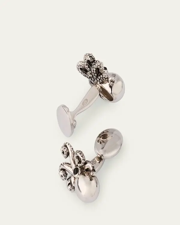 JAN LESLIE Sterling Octopus Cufflinks