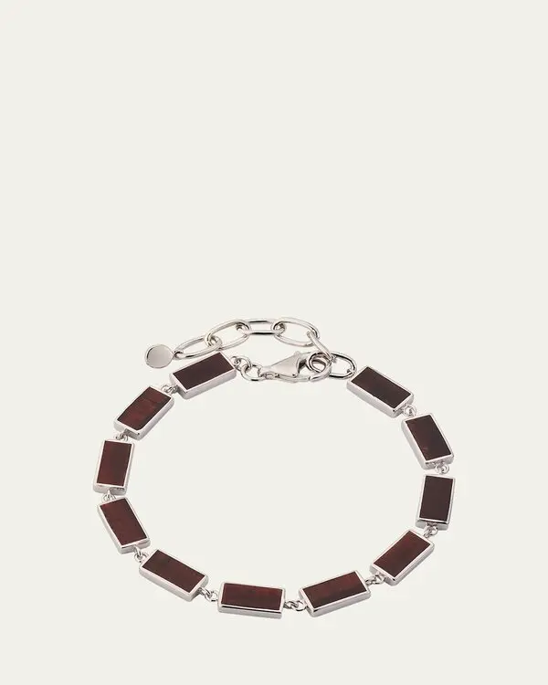 JAN LESLIE Sterling Silver Tigers Eye Bracelet - Red