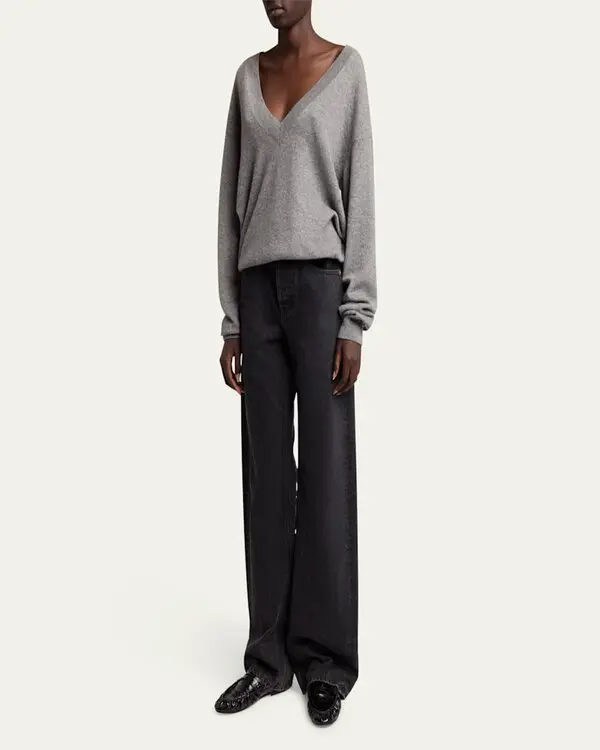 Saint Laurent Le Loafer Embossed Leather Mules - Nero