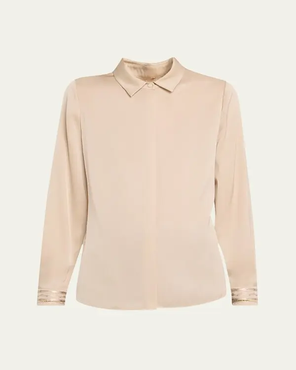Kobi Halperin Devin Shimmer Embroidered Blouse