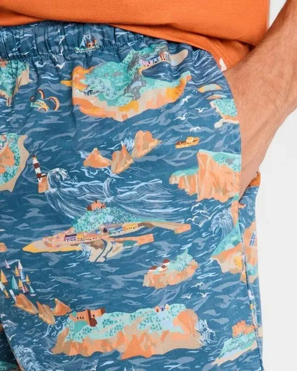 Derek Rose Ledbury Seascape Lounge Shorts