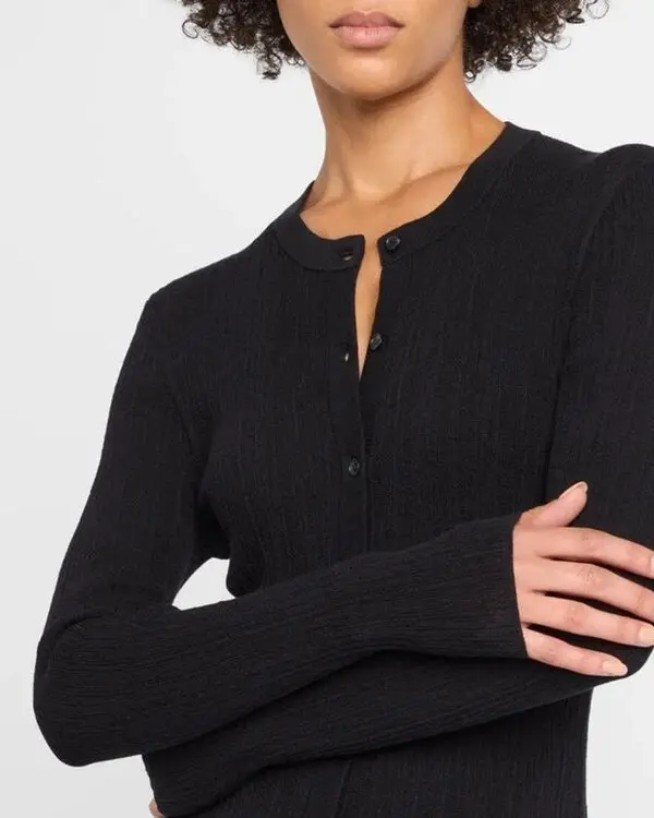 A.L.C. Fisher Ribbed Knit Cardigan - Black