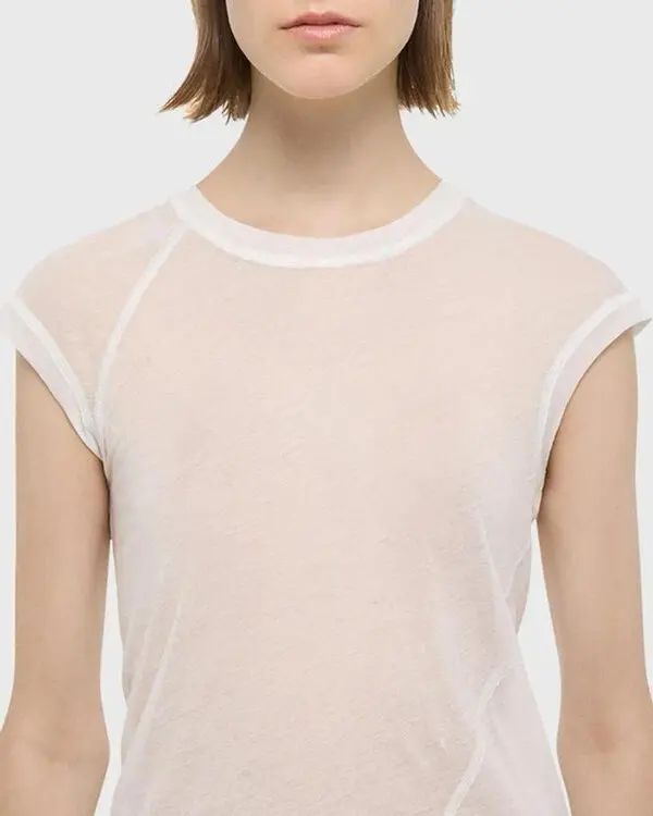 Helmut Lang Twisted Sheer Crewneck Top