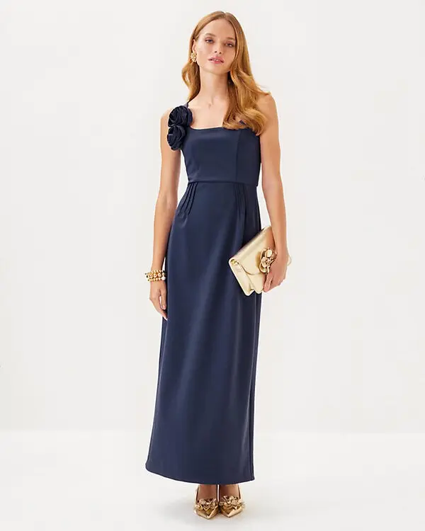 Lilly Pulitzer Jade Fitted Maxi Dress - True Navy | Editorialist