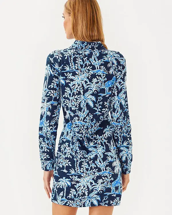 LILLY PULITZER Ashlee Half-zip Dress - Low Tide Navy Tall Tales