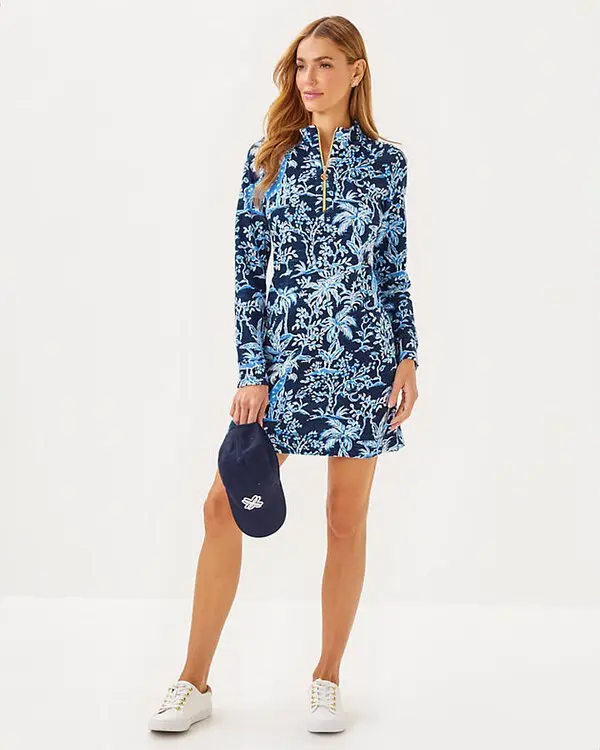 LILLY PULITZER Ashlee Half-zip Dress - Low Tide Navy Tall Tales