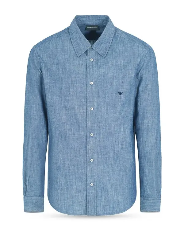 Emporio Armani Chambray Regular Fit Button Down Shirt