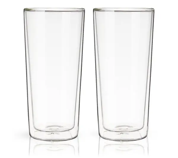 TRUE BRANDS Double Walled Pint Glasses Set Of 2 - One-color
