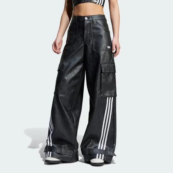 Adidas Adilenium Season Vintage Faux Leather Pants Black