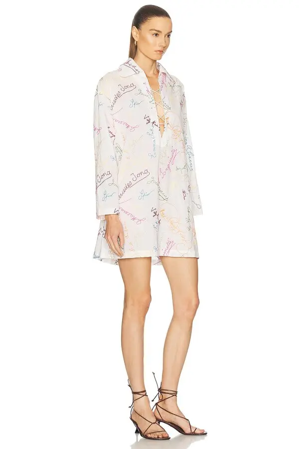BODE Signature Scrawl Embroidered Dress