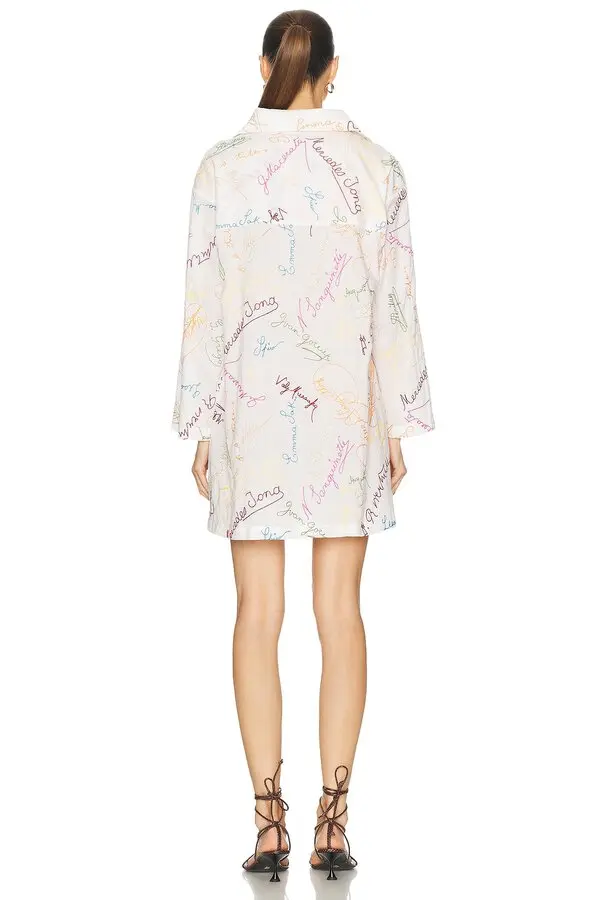 BODE Signature Scrawl Embroidered Dress