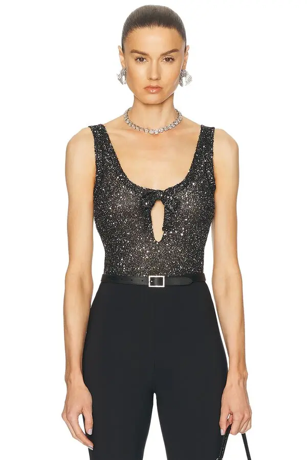 Alessandra Rich Sequin Tank Top