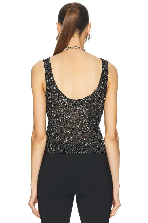 Alessandra Rich Sequin Tank Top