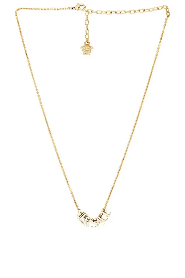Versace Logo Pendant Necklace - Versace Gold