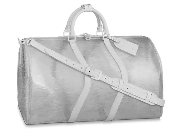 LOUIS VUITTON Keepall Bandouliere Wavy 50 Epi Plage - White