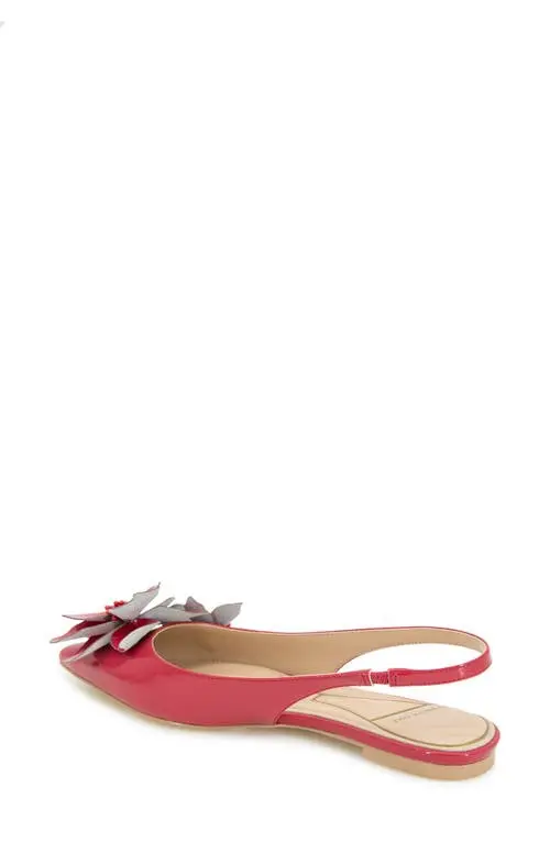 KENNETH COLE Tayla Pointed Toe Slingback Flat - Red Patent