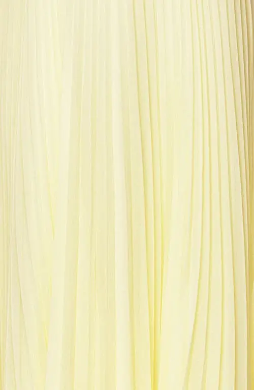 Betsy & Adam Pleated Strapless Chiffon Gown - Butter