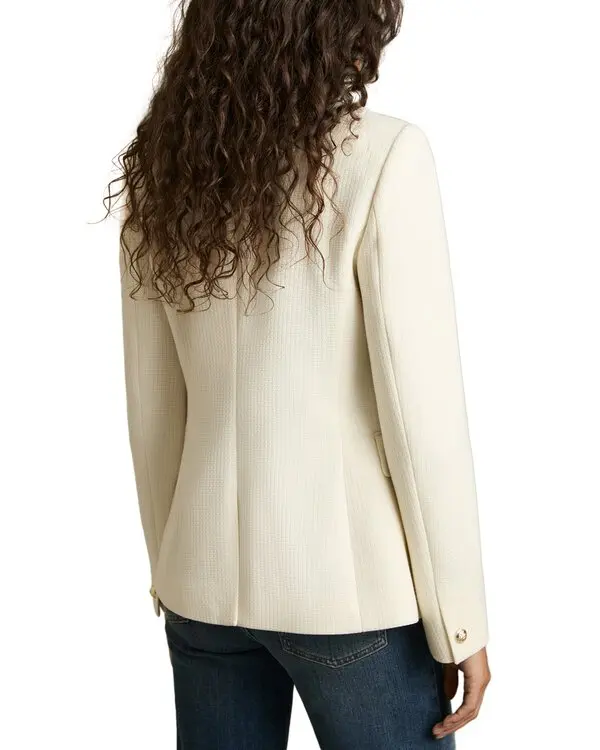 REISS Tally Double Breasted Jacket - White