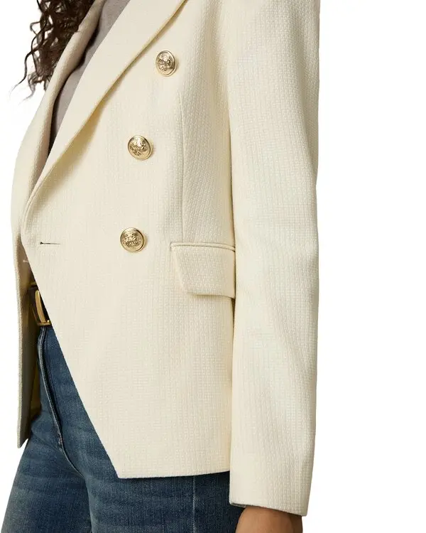 REISS Tally Double Breasted Jacket - White