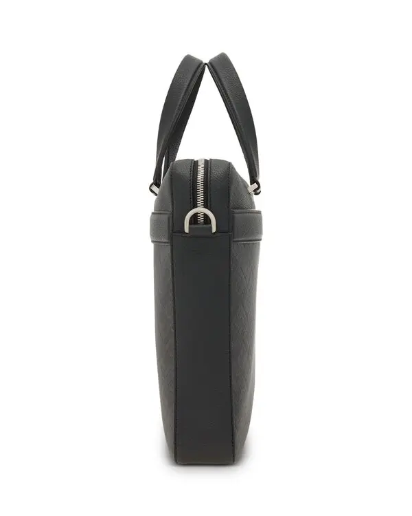 FERRAGAMO Monogram Canvas And Leather Business Bag - Nero