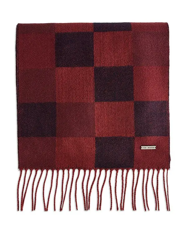 Ted Baker London Peterrr Grid Check Scarf - Oxblood