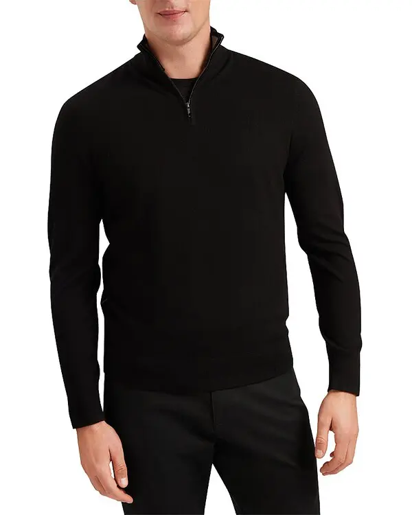 Ted Baker London Merino Quarter Zip Sweater - Black