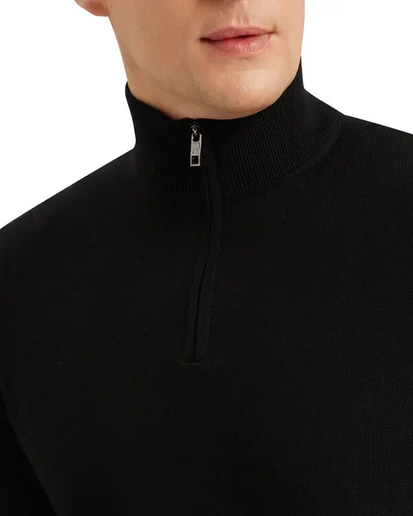 Ted Baker London Merino Quarter Zip Sweater - Black