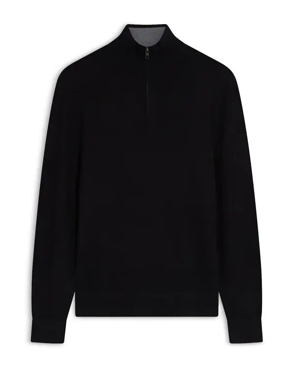 Ted Baker London Merino Quarter Zip Sweater - Black