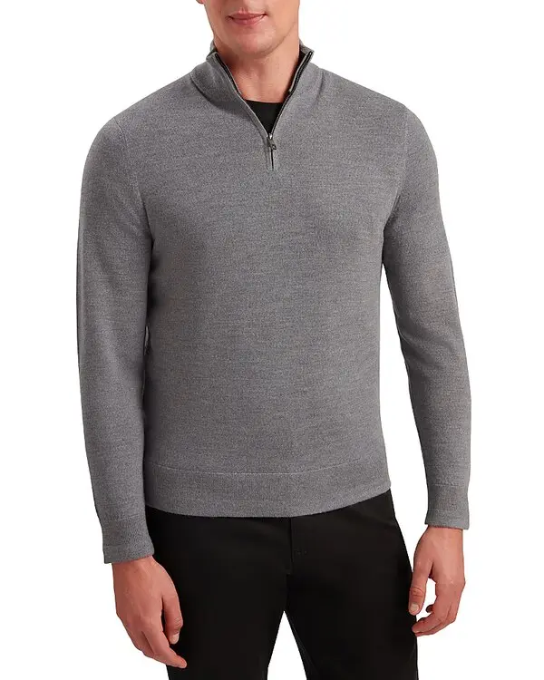 Ted Baker London Merino Quarter Zip Sweater - Charcoal