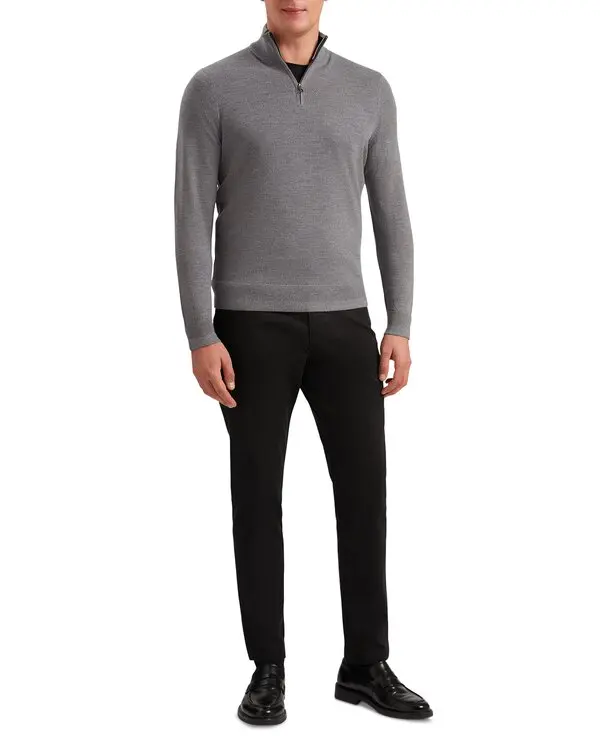 Ted Baker London Merino Quarter Zip Sweater - Charcoal