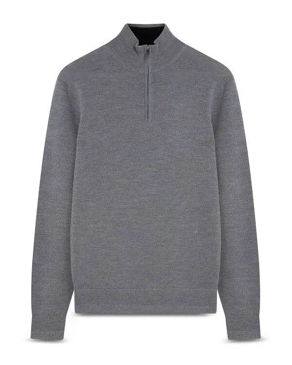 Ted Baker London Merino Quarter Zip Sweater - Charcoal